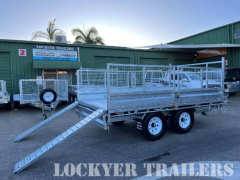 12 X 7 Ft HD Flat Deck Trailer With Loading Ramps And Cage ATM 3.5 Or 4 ...