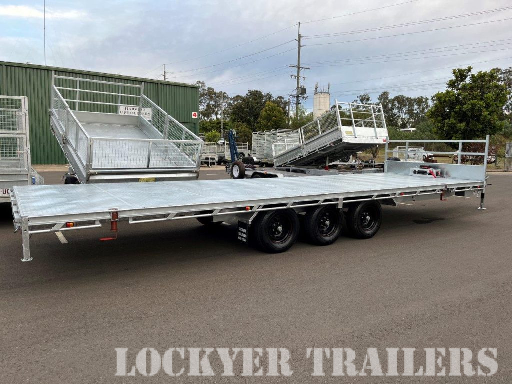 New Upgraded Model 26X 8 Ft Tri-Axle Flat Deck Hydraulic Tilt Trailer ...